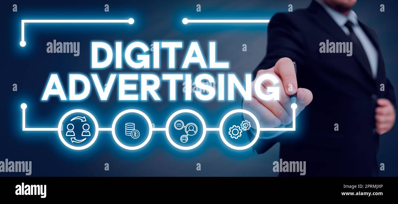 Text sign showing Digital Advertising, Business concept Group of ...