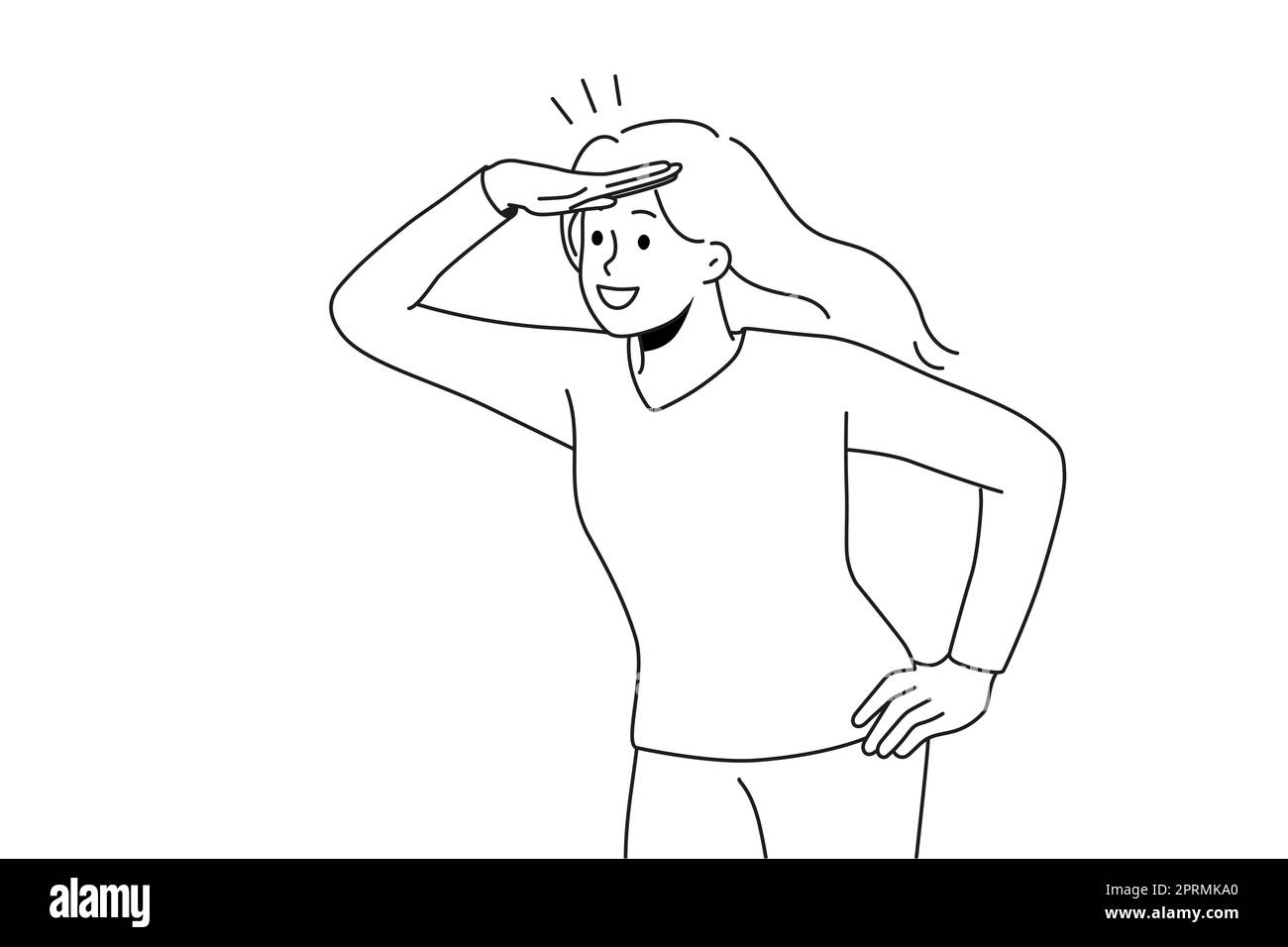 Positive good looking woman Stock Vector Images - Alamy