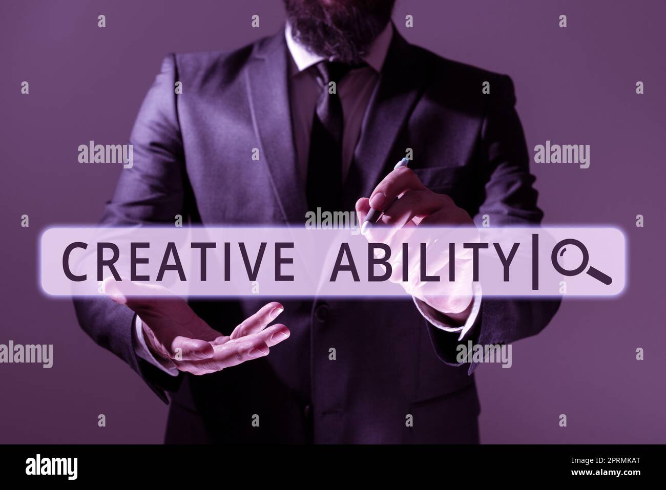 Writing displaying text Creative Ability, Business showcase process of ...