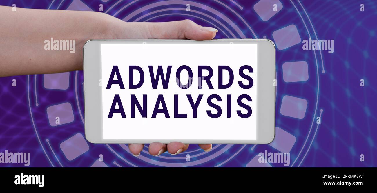 Text showing inspiration Adwords Analysis, Business concept change in procedure designed to ...