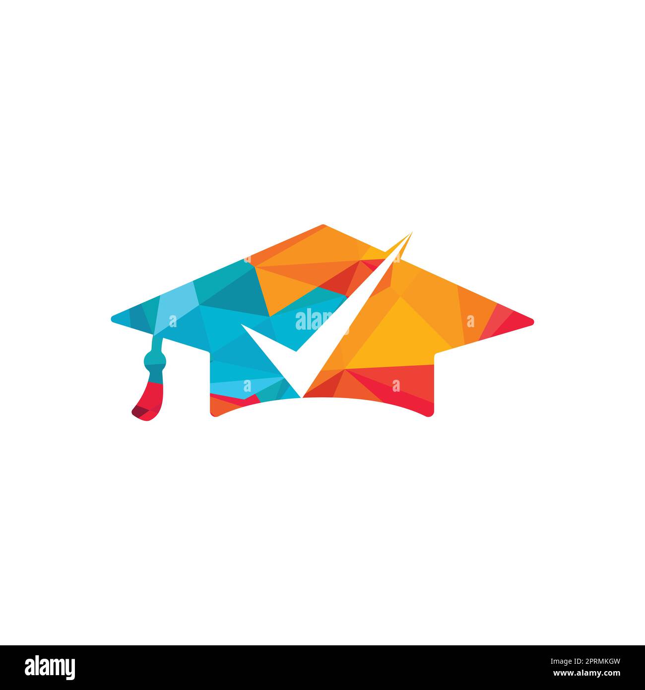 Graduation hat and check mark icon and logo design. Educational and ...
