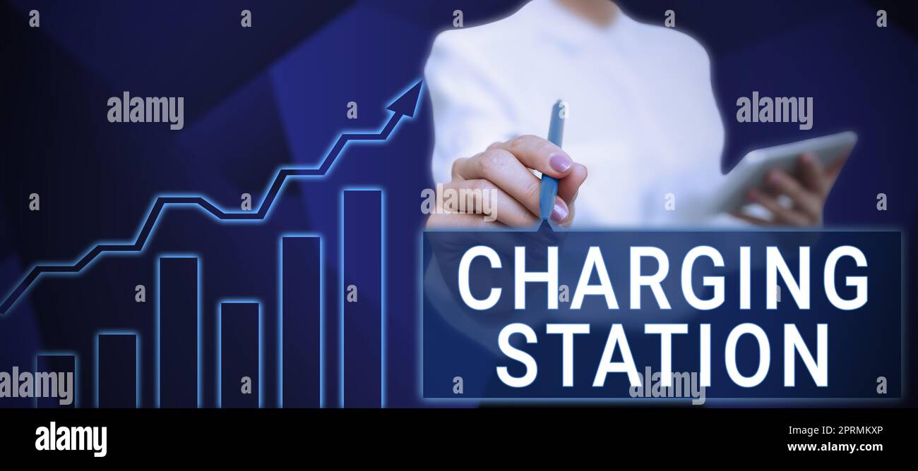 Conceptual display Charging Station, Business concept social gathering ... Conceptual display Charging Station, Business concept social gathering ...