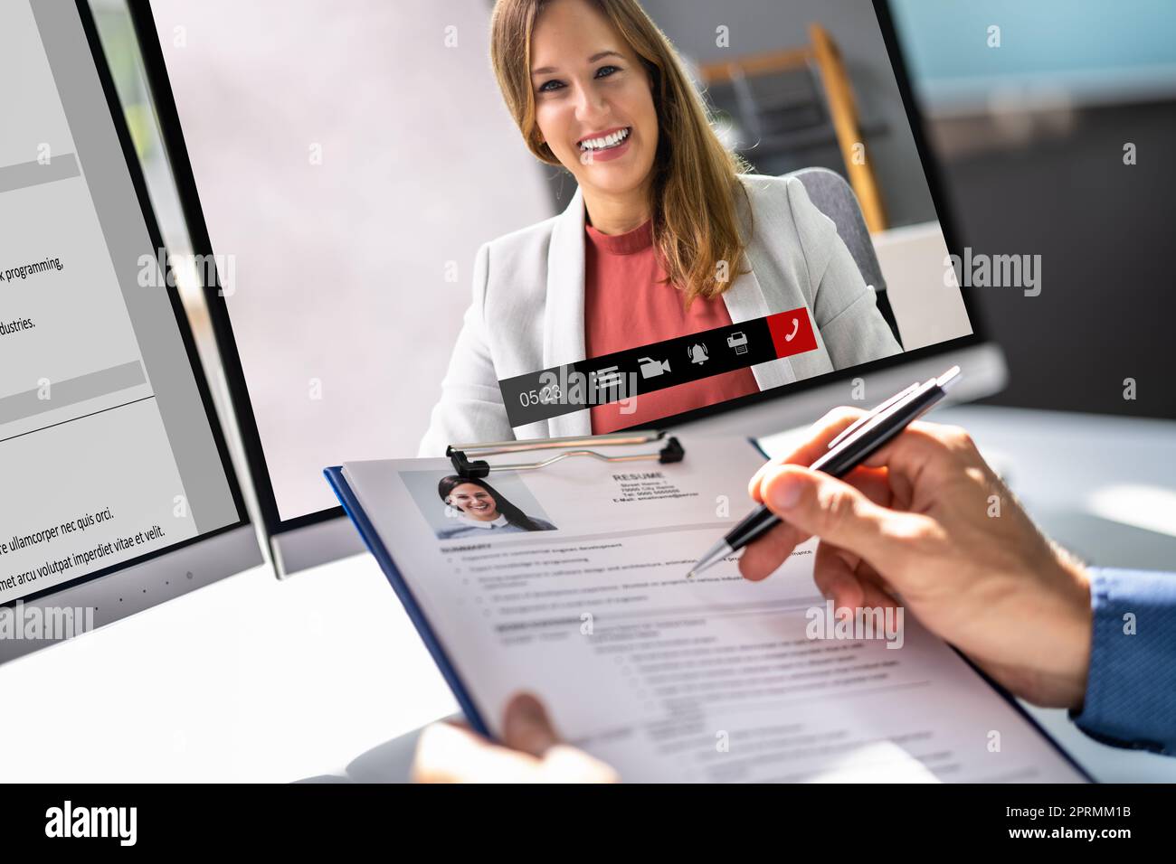 Virtual Job Interview Webcast Stock Photo - Alamy