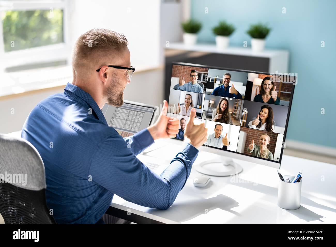 Online Video Conference Work Webinar Stock Photo - Alamy