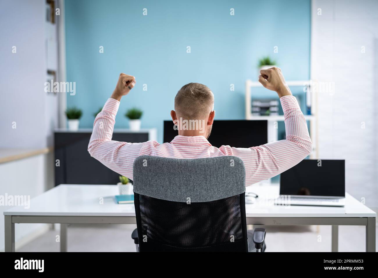 Happy Business Man With New Job Stock Photo - Alamy