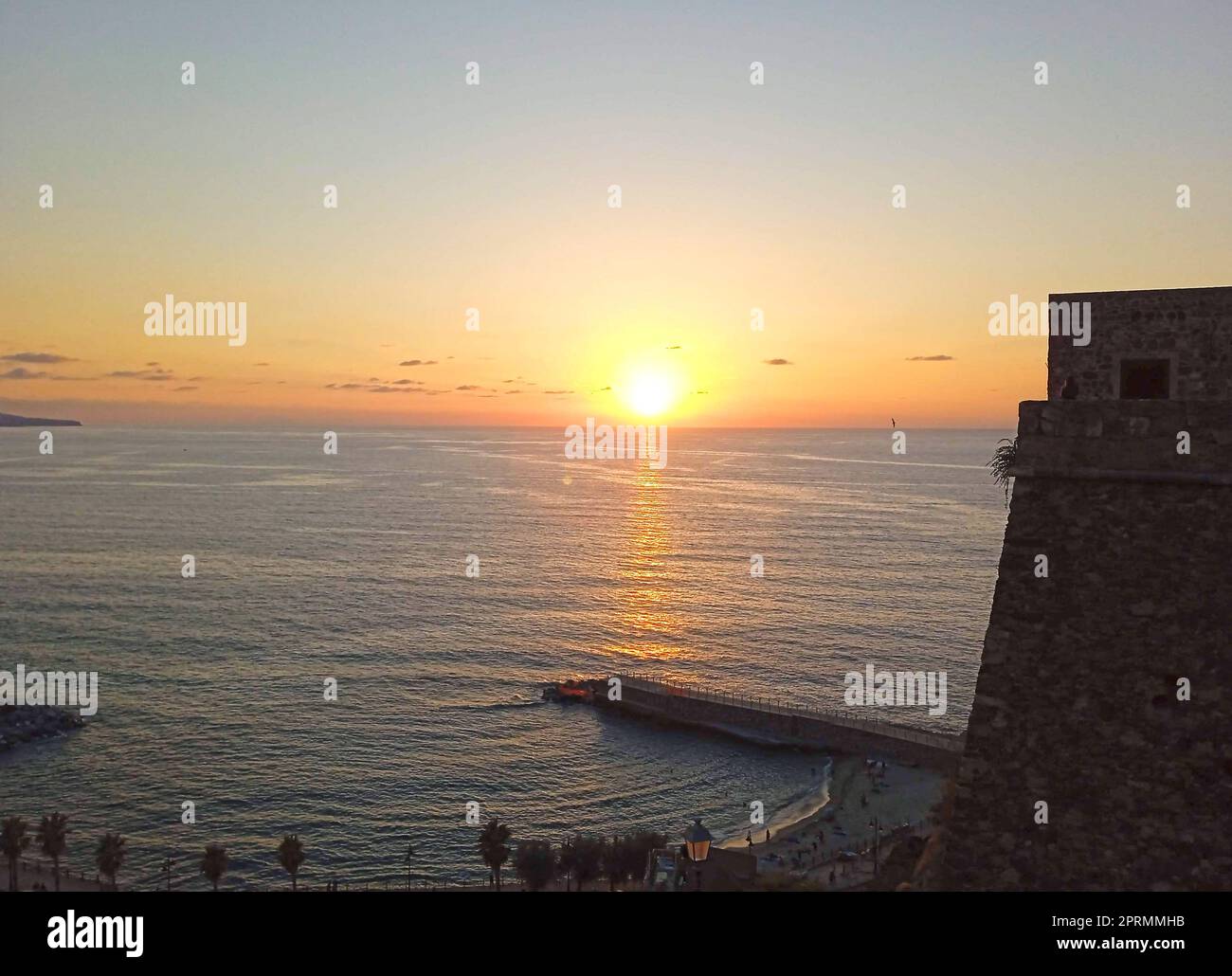 sunset seen from pizzo calabro (italy Stock Photo - Alamy