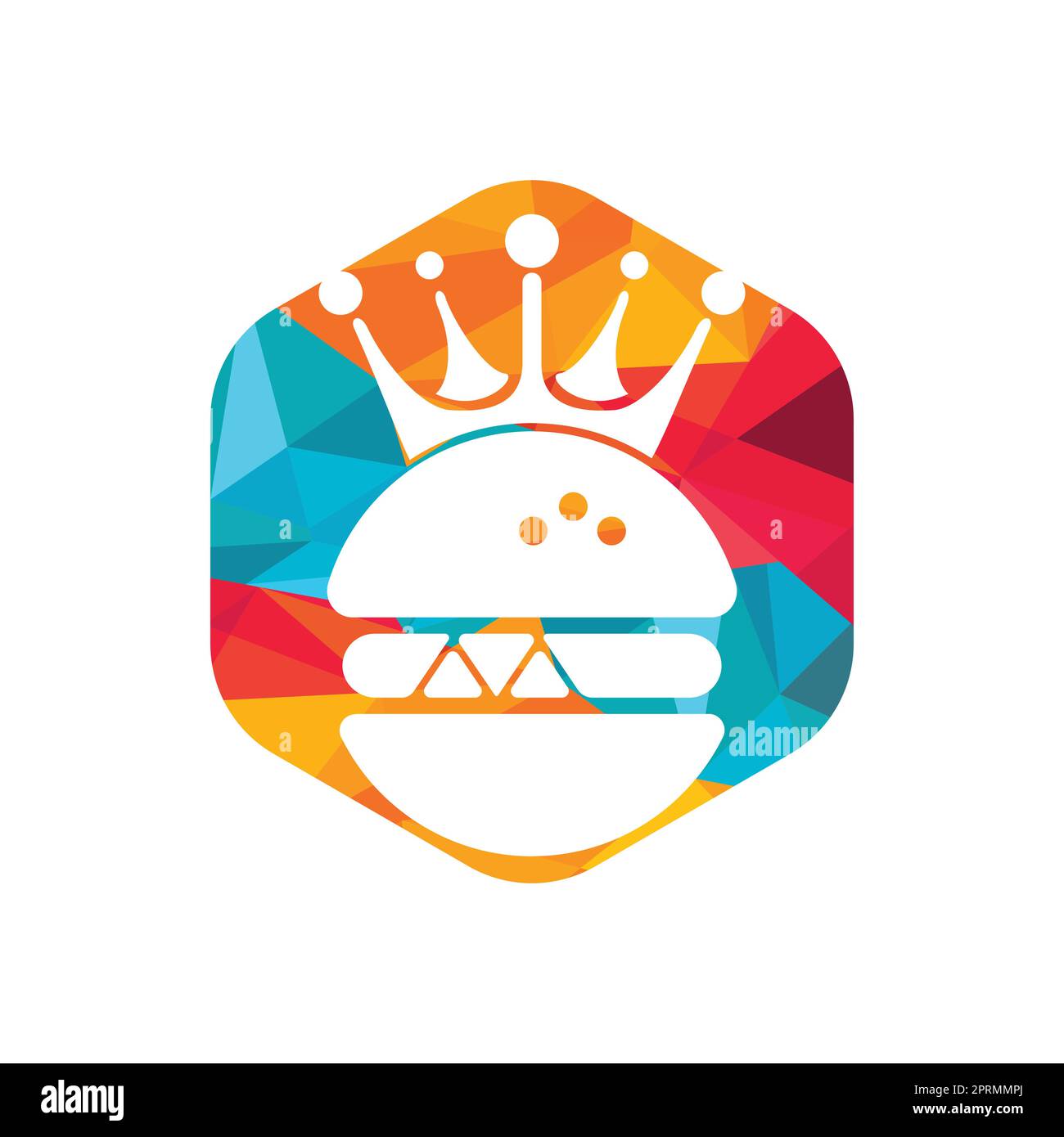 Burger king vector logo design. Burger with crown icon logo concept Stock Vector Image & Art - Alamy