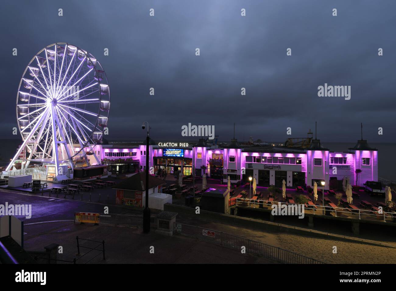 Clacton Pier at night, Clacton-on-Sea, Essex, England, UK Stock Photo ...