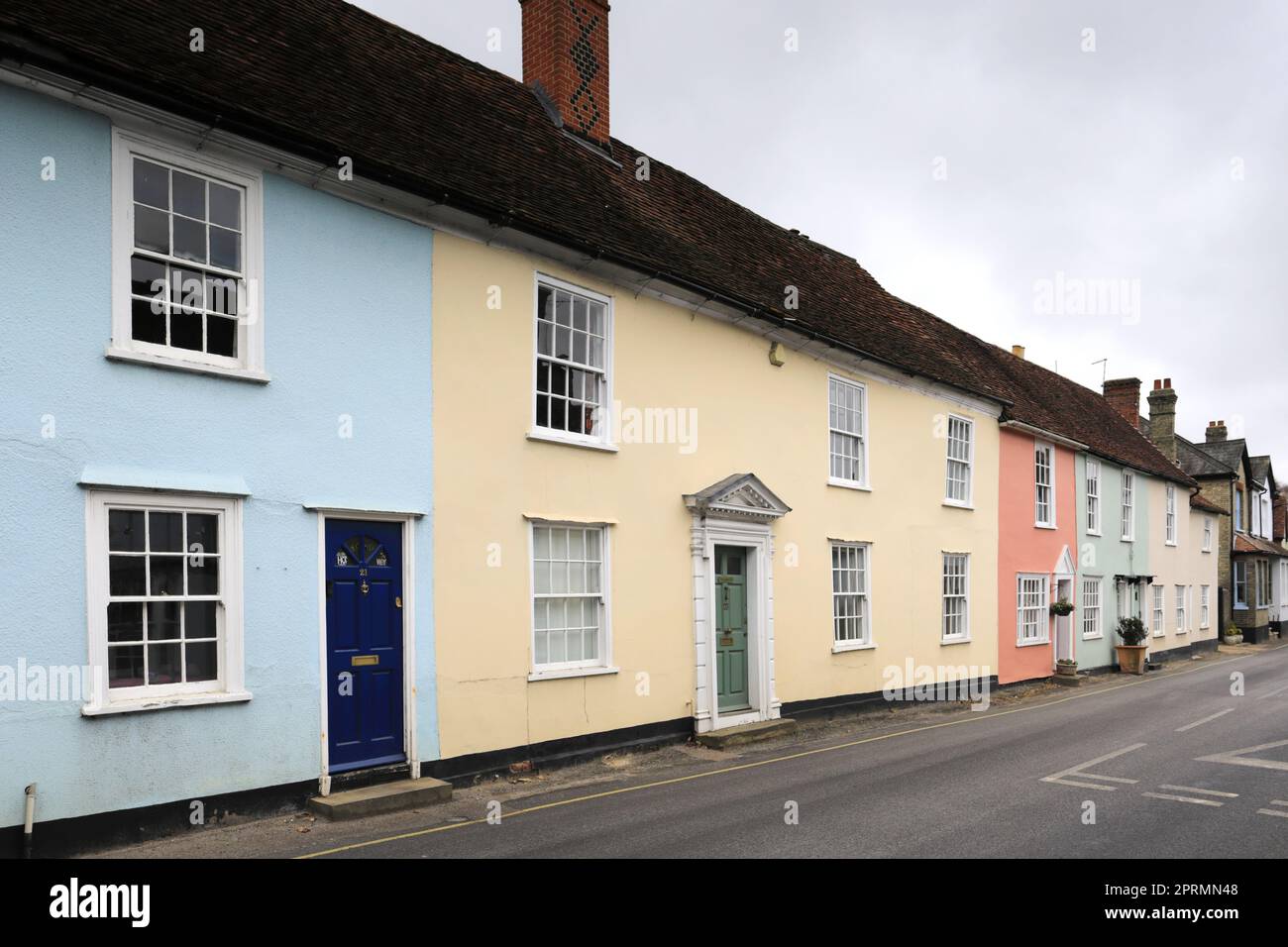 Timber framed housing in Coggeshall village, Essex, England Stock Photo ...