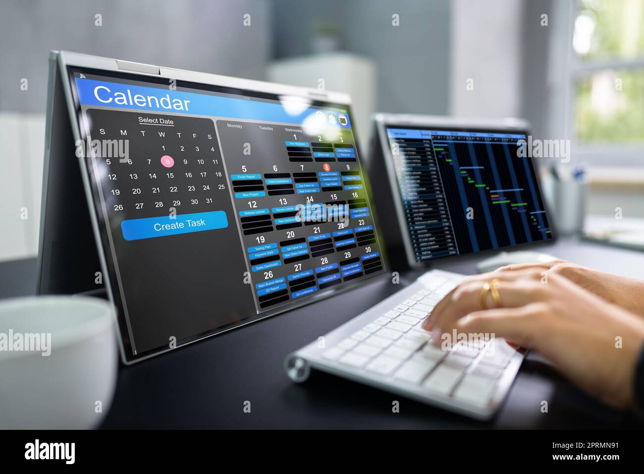 Gantt Employee Time Sheet Chart Stock Photo - Alamy