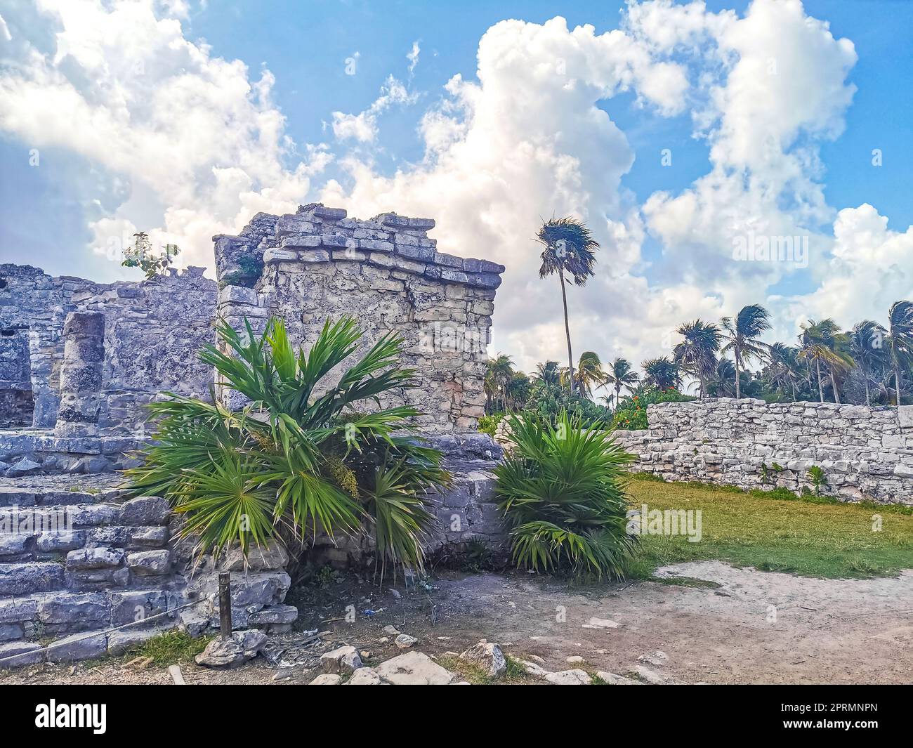 Ancient Tulum ruins Mayan site with temple ruins pyramids and artifacts ...