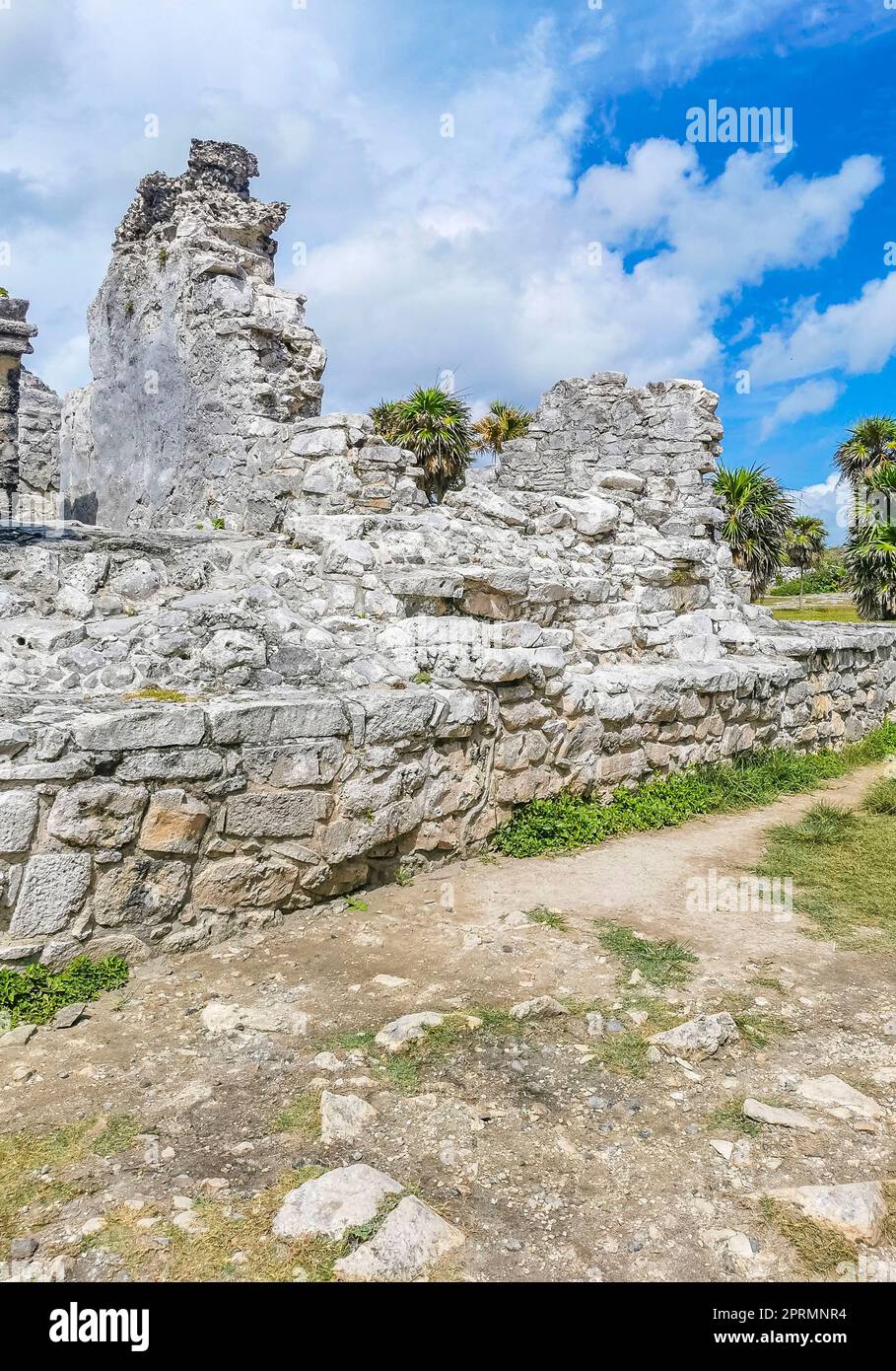 Ancient Tulum ruins Mayan site temple pyramids artifacts seascape ...