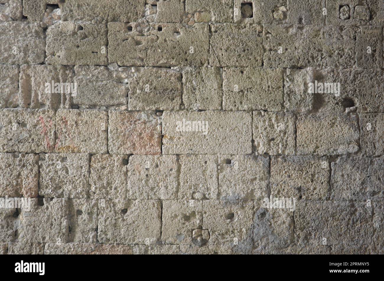 Texture of ancient masonry walls in Rhodes island in the Greece Stock ...