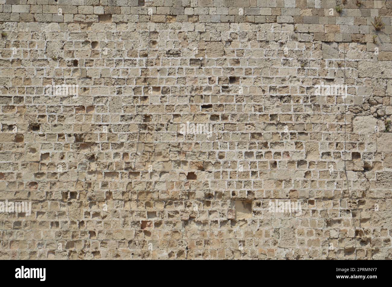 Texture of ancient masonry walls in Rhodes island in the Greece Stock ...