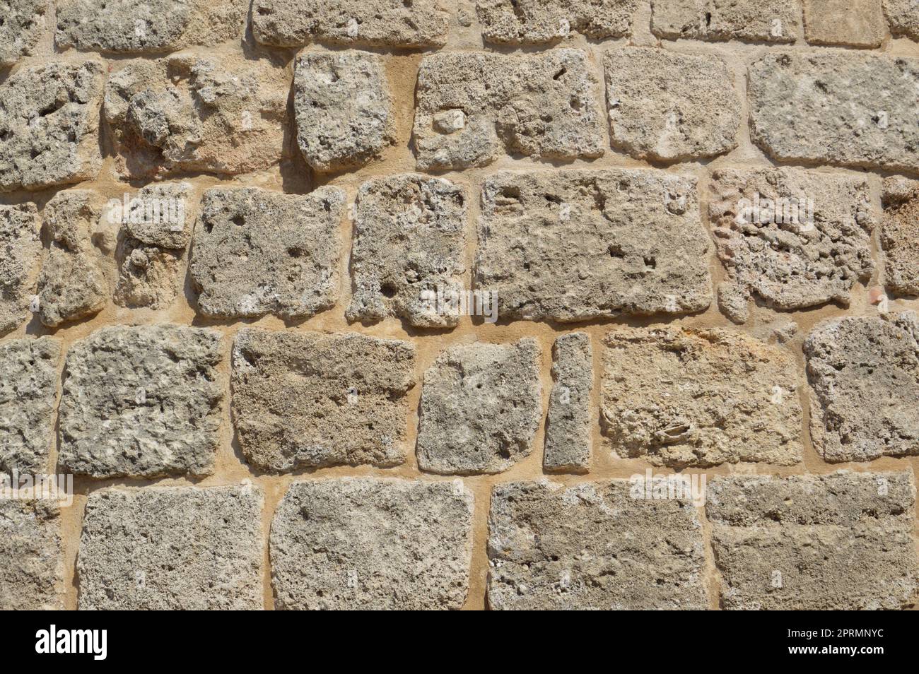Texture of ancient masonry walls in Rhodes island in the Greece Stock ...