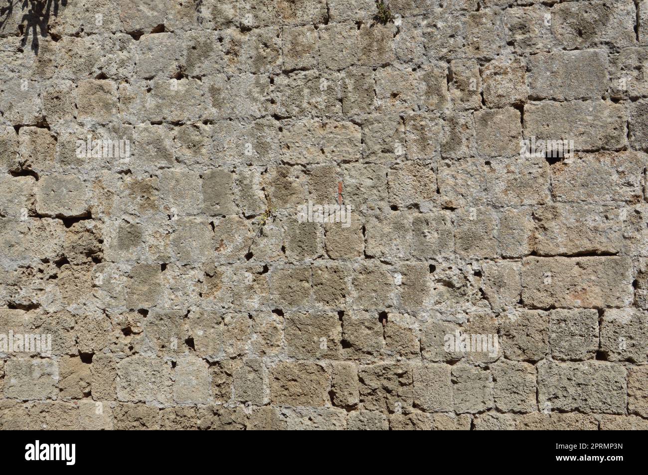 Texture of ancient masonry walls in Rhodes island in the Greece Stock ...