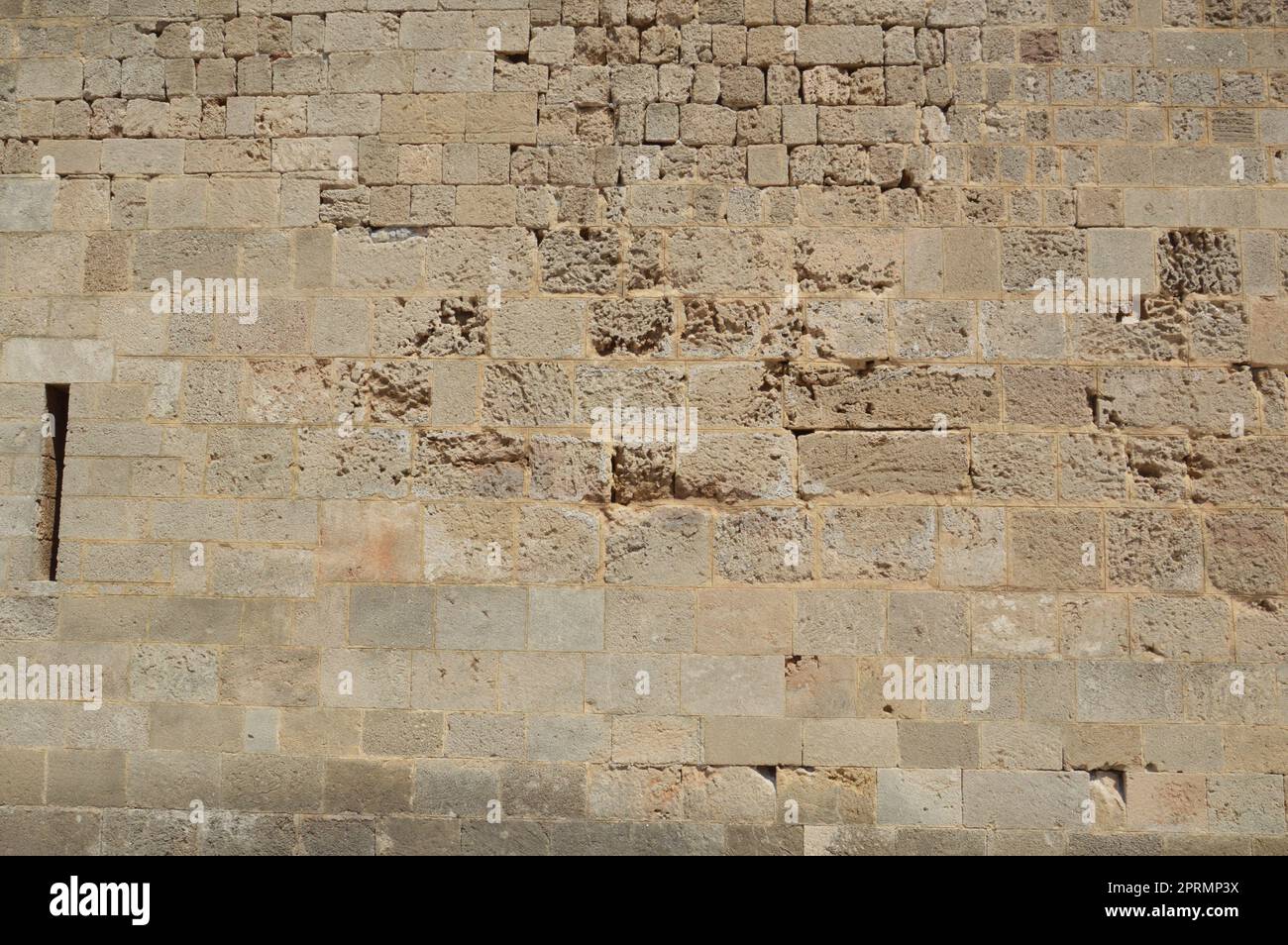 Texture of ancient masonry walls in Rhodes island in the Greece Stock ...