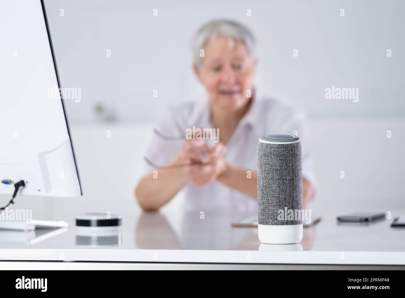 Voice Assistant Wireless Speaker Tech Stock Photo - Alamy