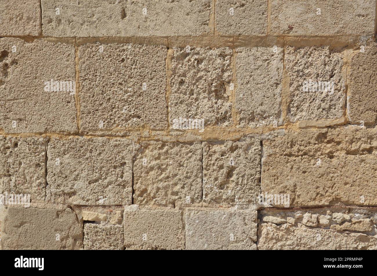 Texture of ancient masonry walls in Rhodes island in the Greece Stock ...