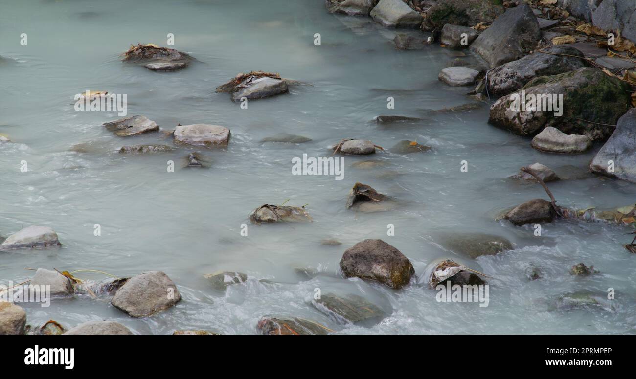Hot spring river flow over Xinbeitou thermal valley in Taiwan Stock ...