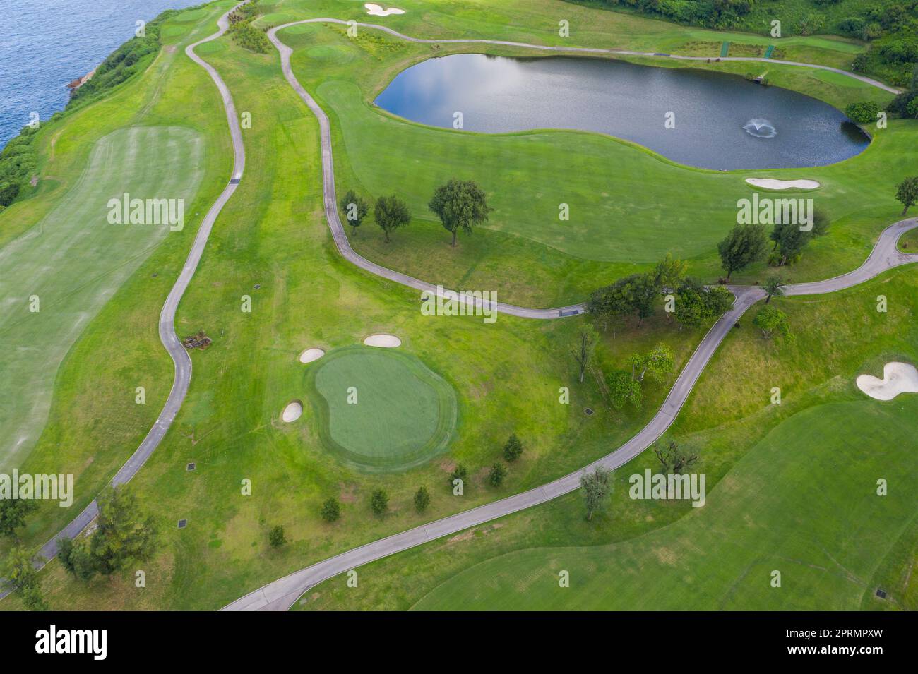 Top view of the golf court Stock Photo - Alamy