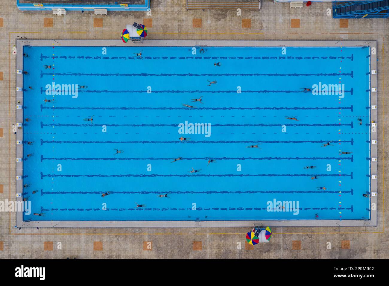 Top down view of swimming pool Stock Photo - Alamy