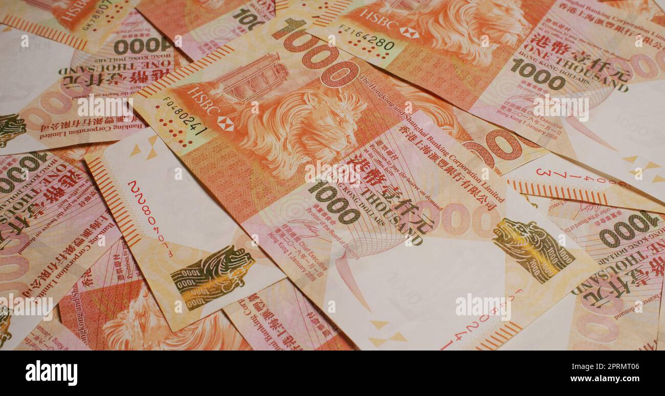 Hong Kong thousand dollar paper banknote Stock Photo - Alamy