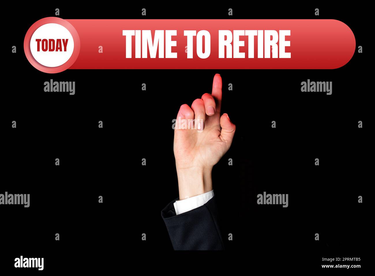 Text caption presenting Time To Retire. Business concept Take the ...