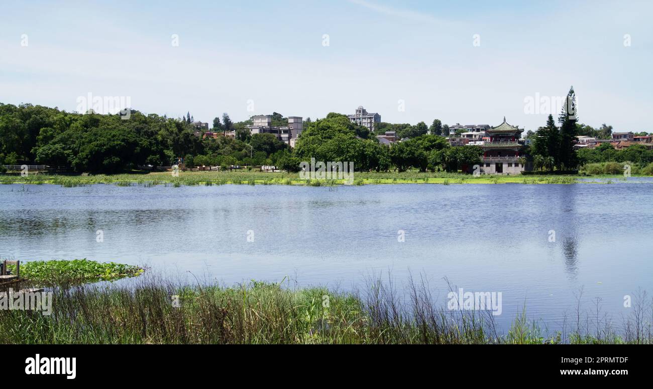 Taiwan Kinmen Gugang Tower and Gugang Lake Stock Photo - Alamy