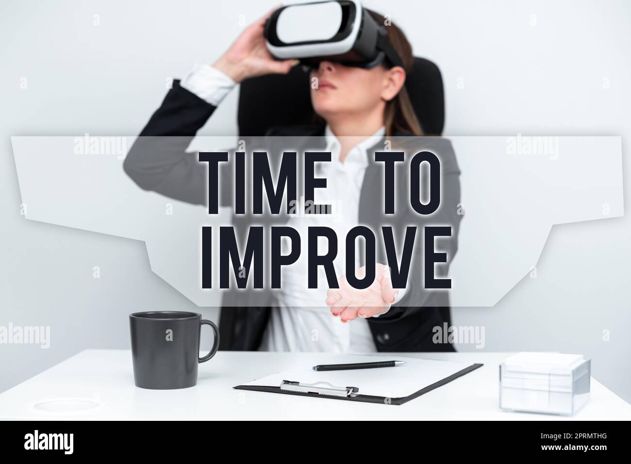 Hand writing sign Time To Improve. Business approach Telling someone to ...