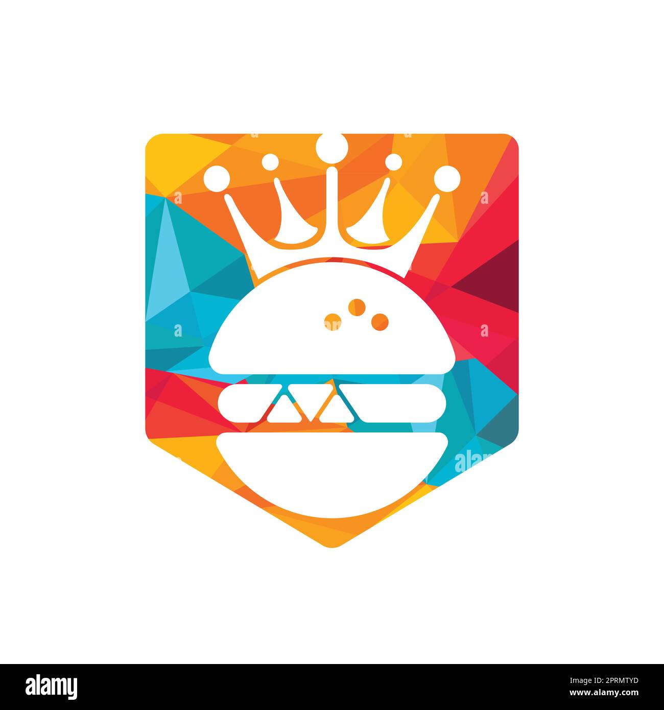 Burger king vector logo design. Burger with crown icon logo concept ...