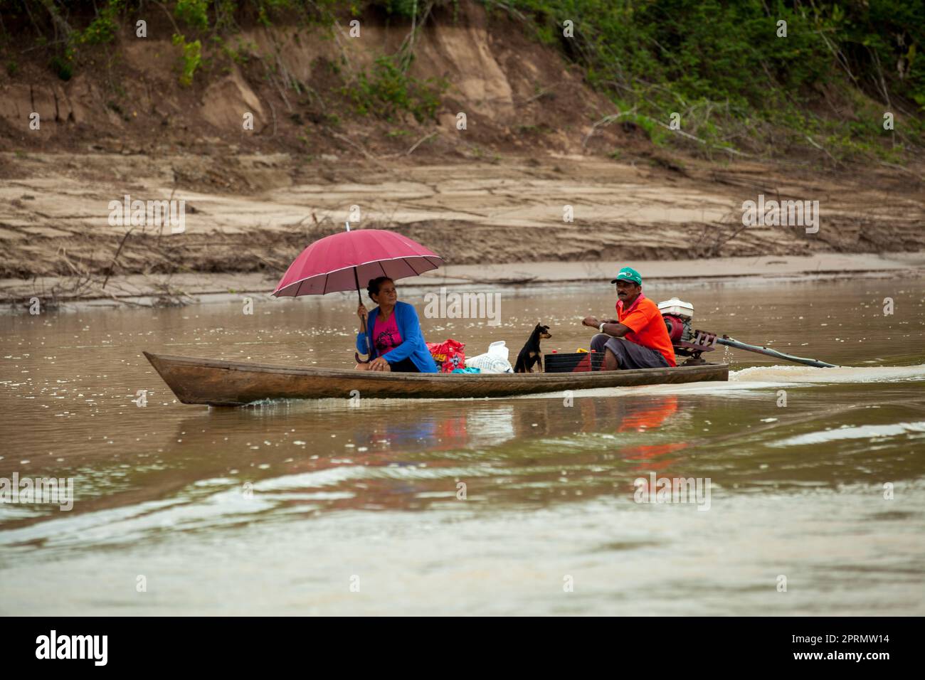 Canoe on the river Amazon Stock Photo - Alamy