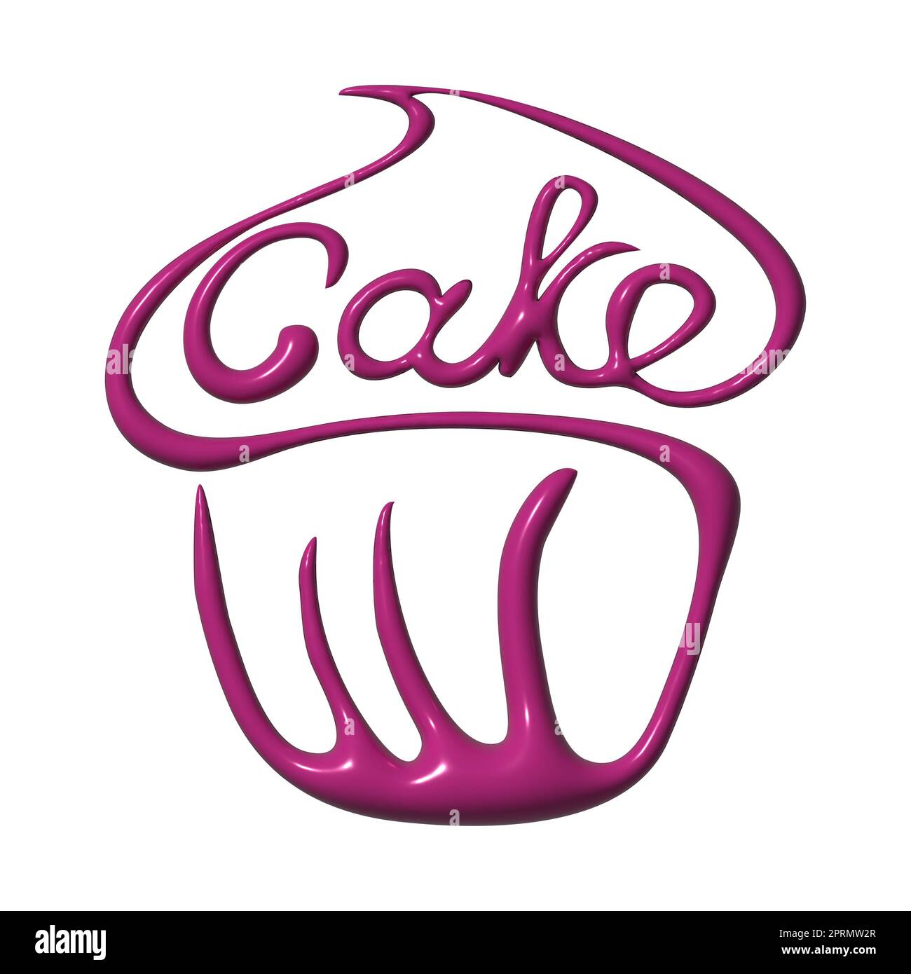 Text CAKE stylized as a birthday cake. Stylish design for a brand ...