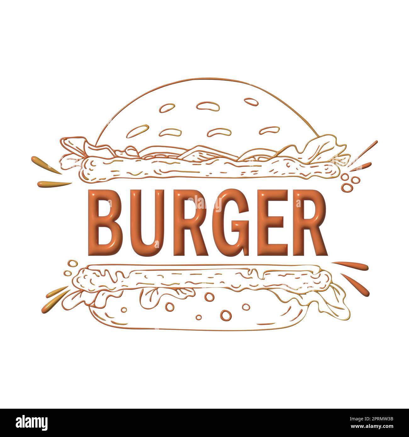 Text BURGER stylized as a hamburger. Stylish design for a brand, label ...