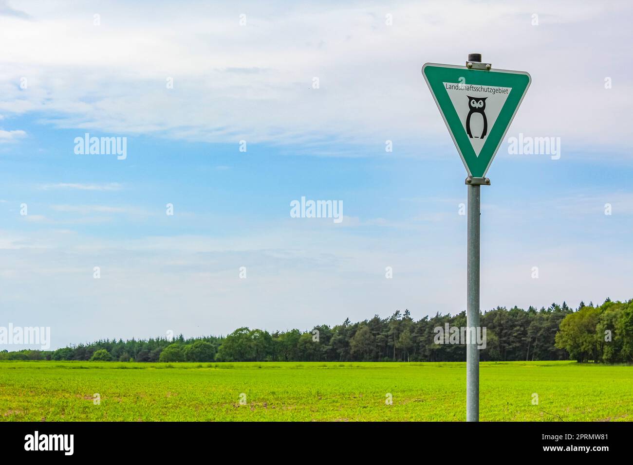 North German information sign board meadow forest grass nature Germany ...