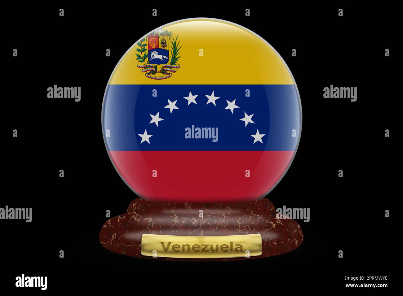 3D Flag of Venezuela on a globe Stock Photo - Alamy