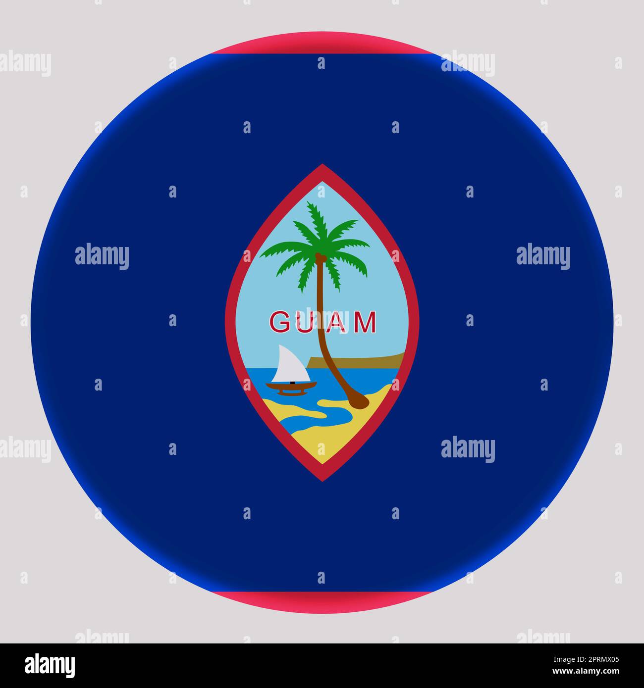 3D Flag of Guam on circle Stock Photo - Alamy