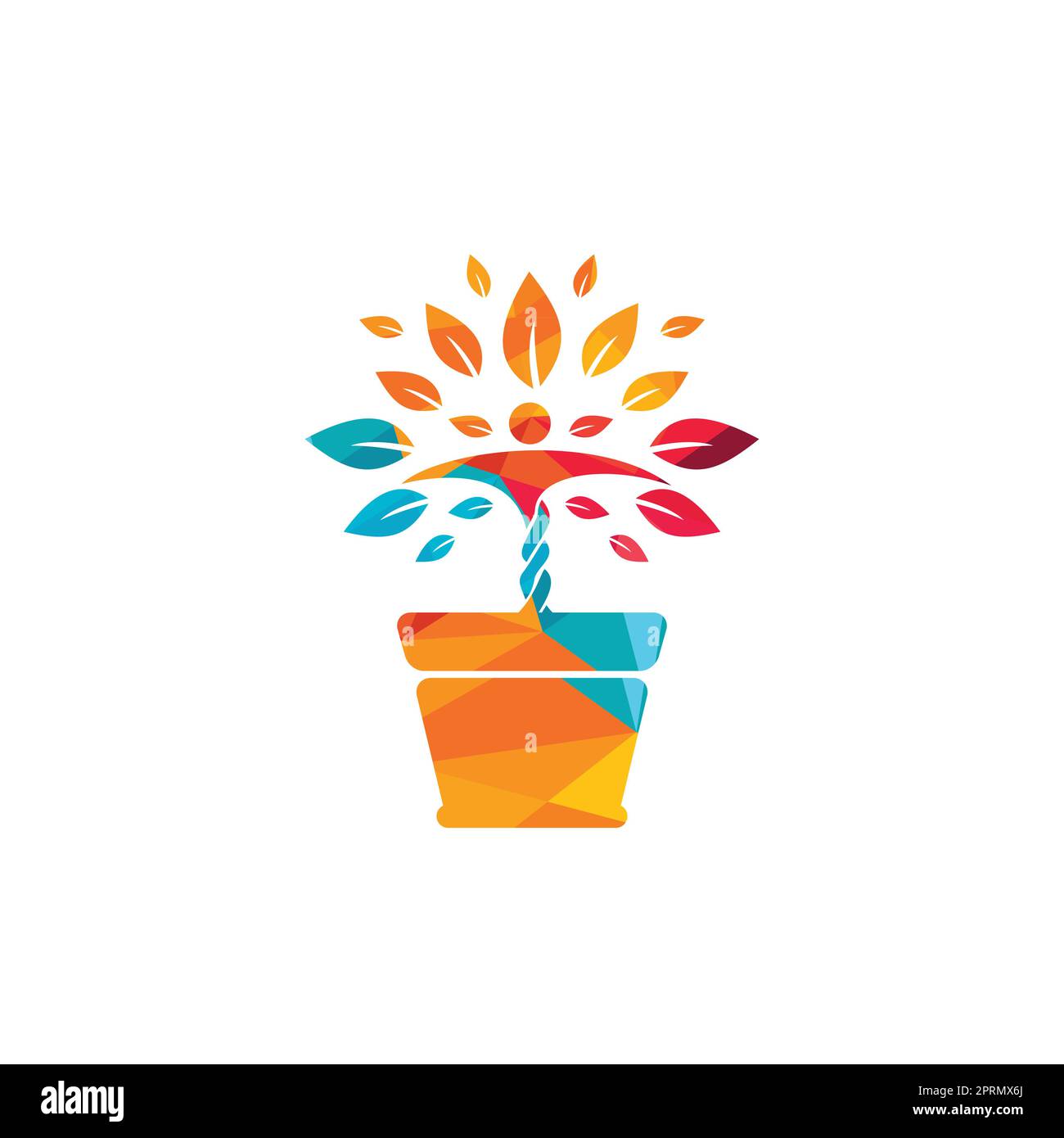 Flower pot and Human plant logo. Growth vector logo. Spa wellness logo ...