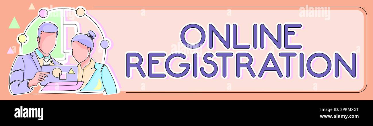 Conceptual display Online Registration. Internet Concept Process to ...