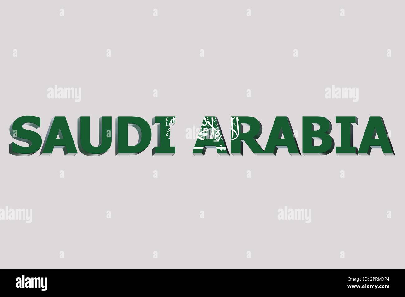 3D Flag of Saudi Arabia on a text background Stock Photo - Alamy