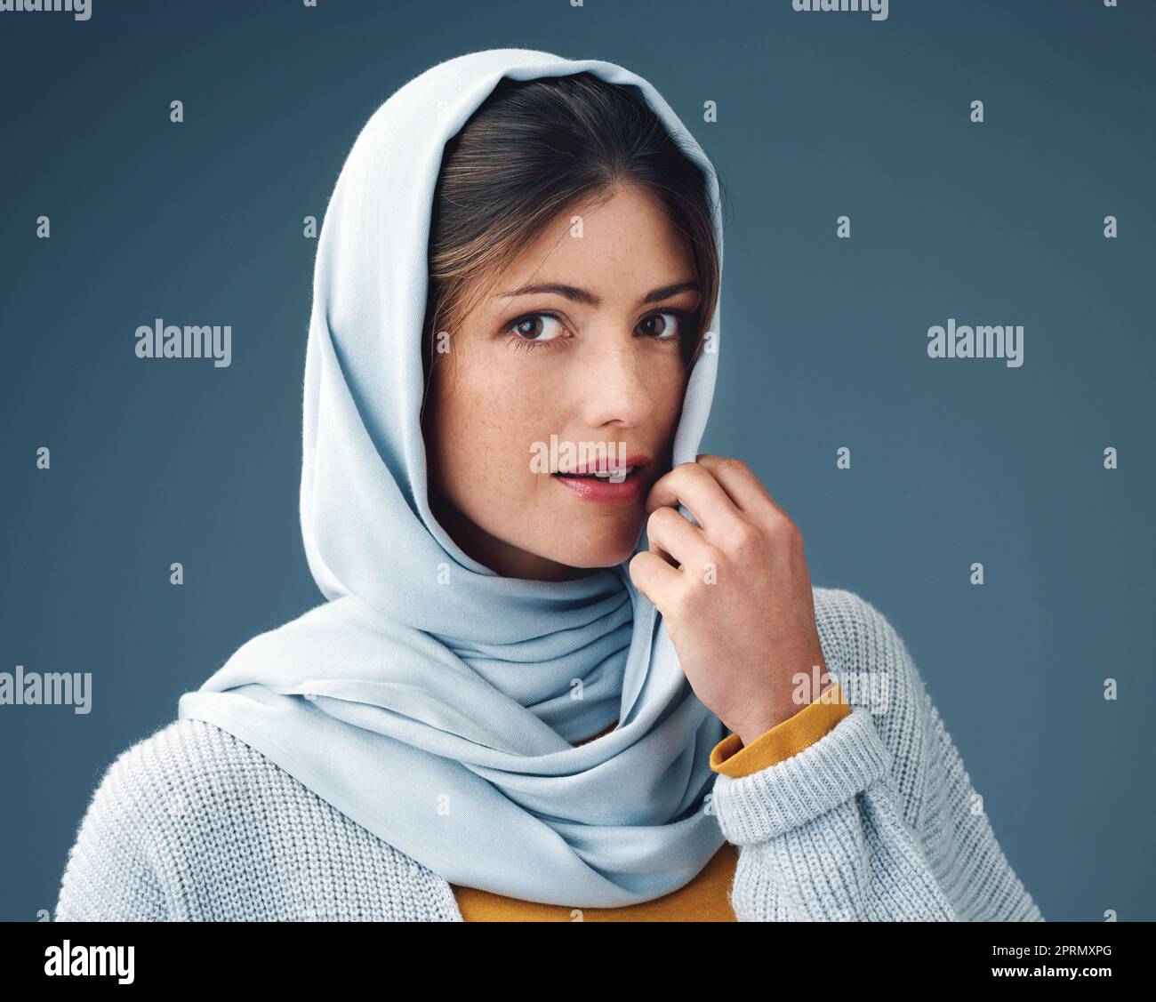 Modern modesty. Cropped portrait of an attractive young woman posing ...