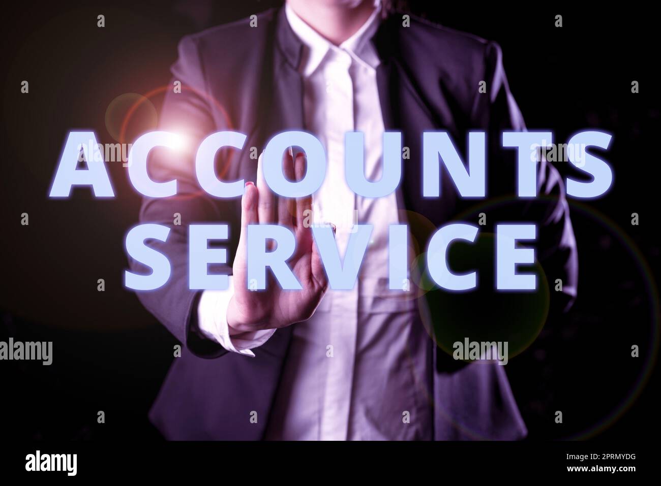 Hand writing sign Accounts Serviceaccessing list of user profiles and ...