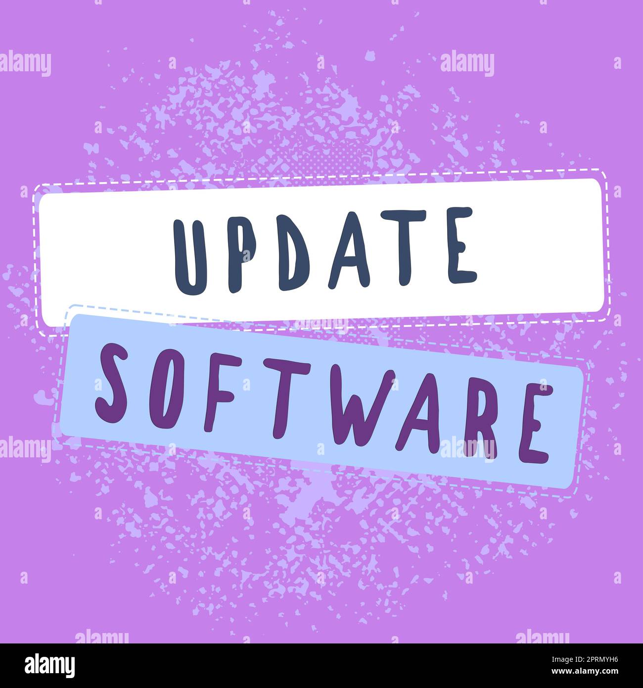 Hand writing sign Update Softwarereplacing program with a newer version ...