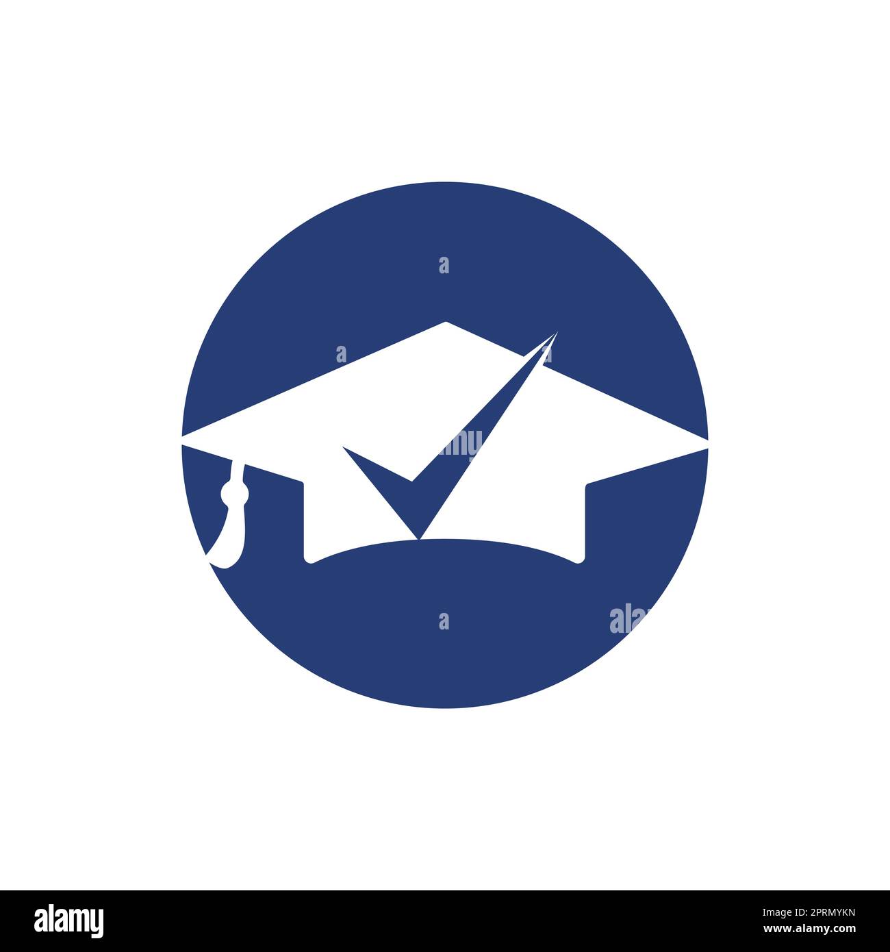 Graduation hat and check mark icon and logo design. Educational and ...