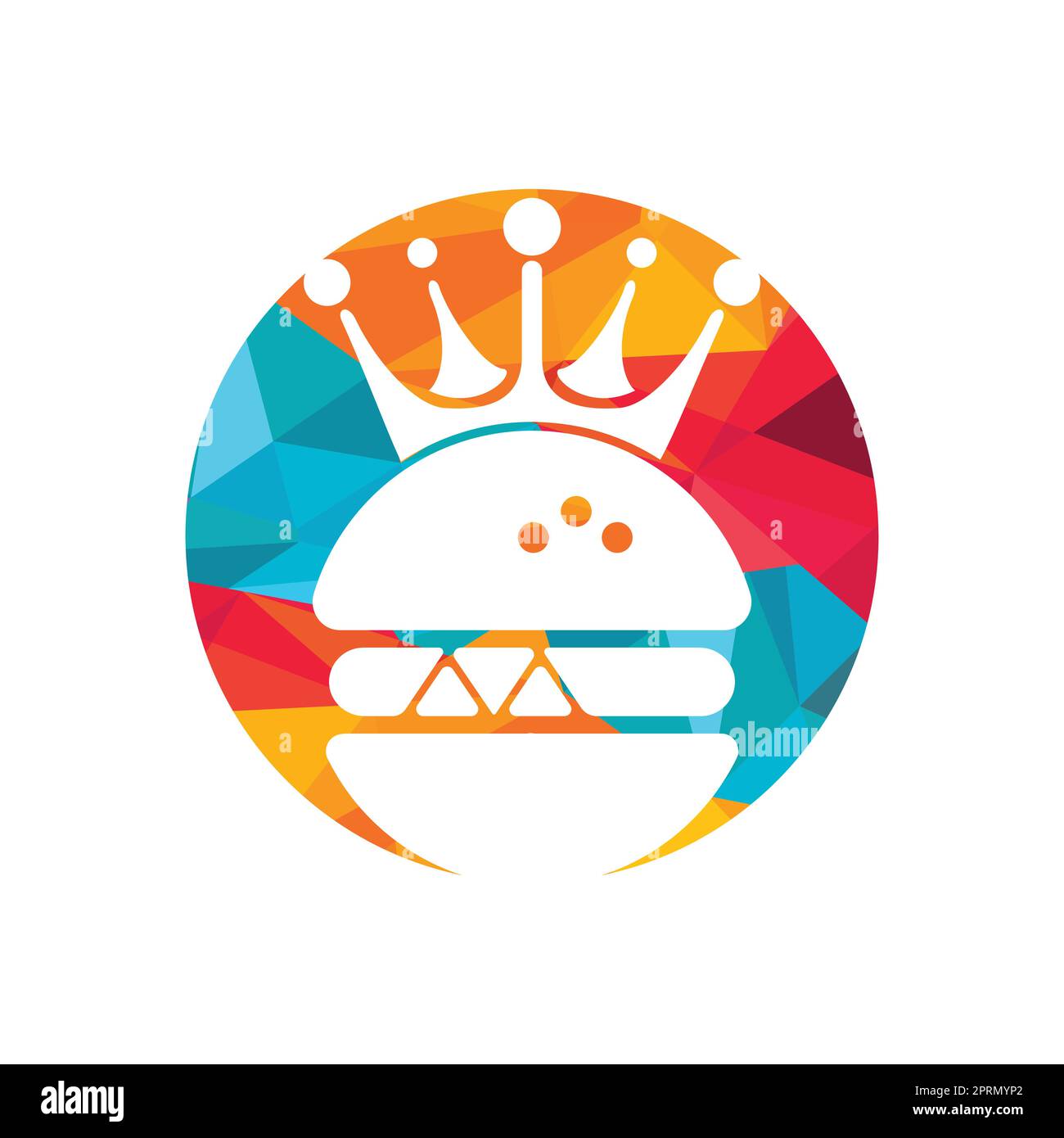 Burger king vector logo design. Burger with crown icon logo concept ...