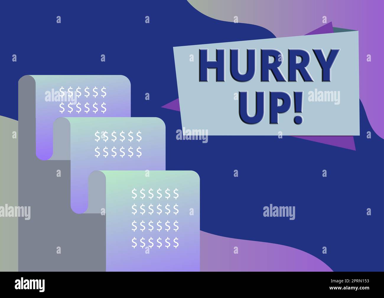 Text caption presenting Hurry Up, Word for asking someone to do a job ...