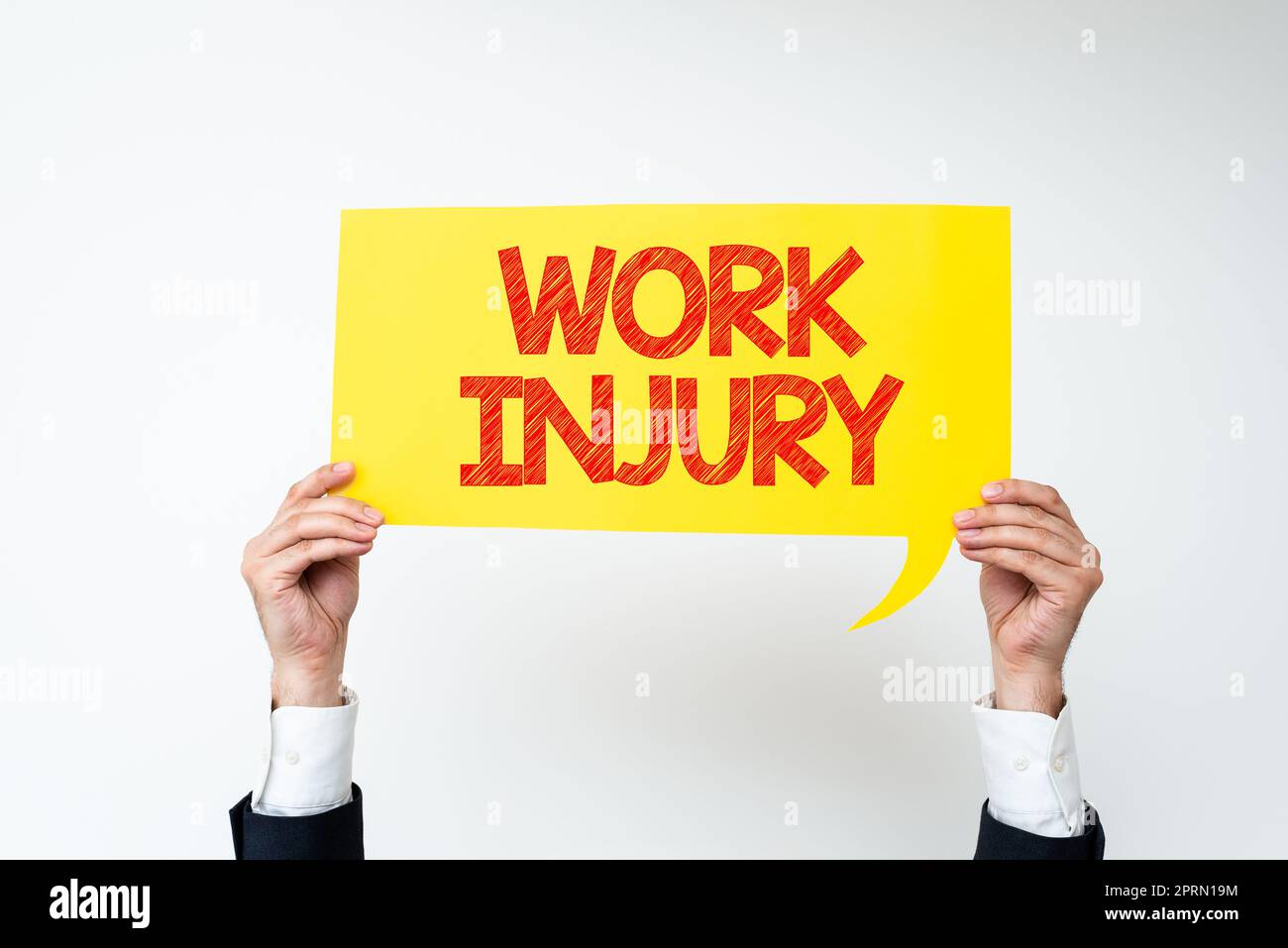 Handwriting text Work Injury, Word for Accident in job Danger Unsecure ...
