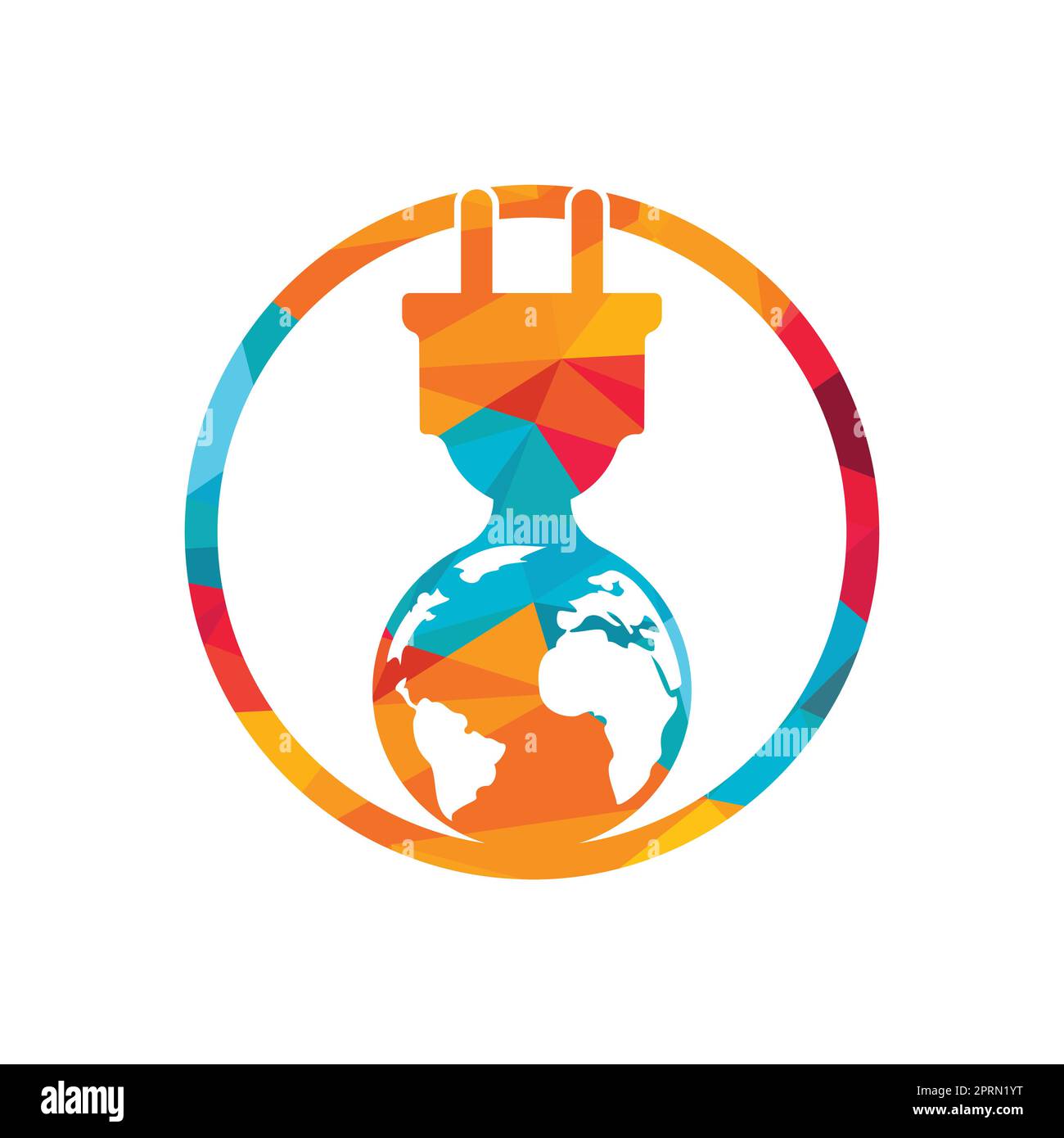 Global electric cord vector logo design template. Global power logo ...