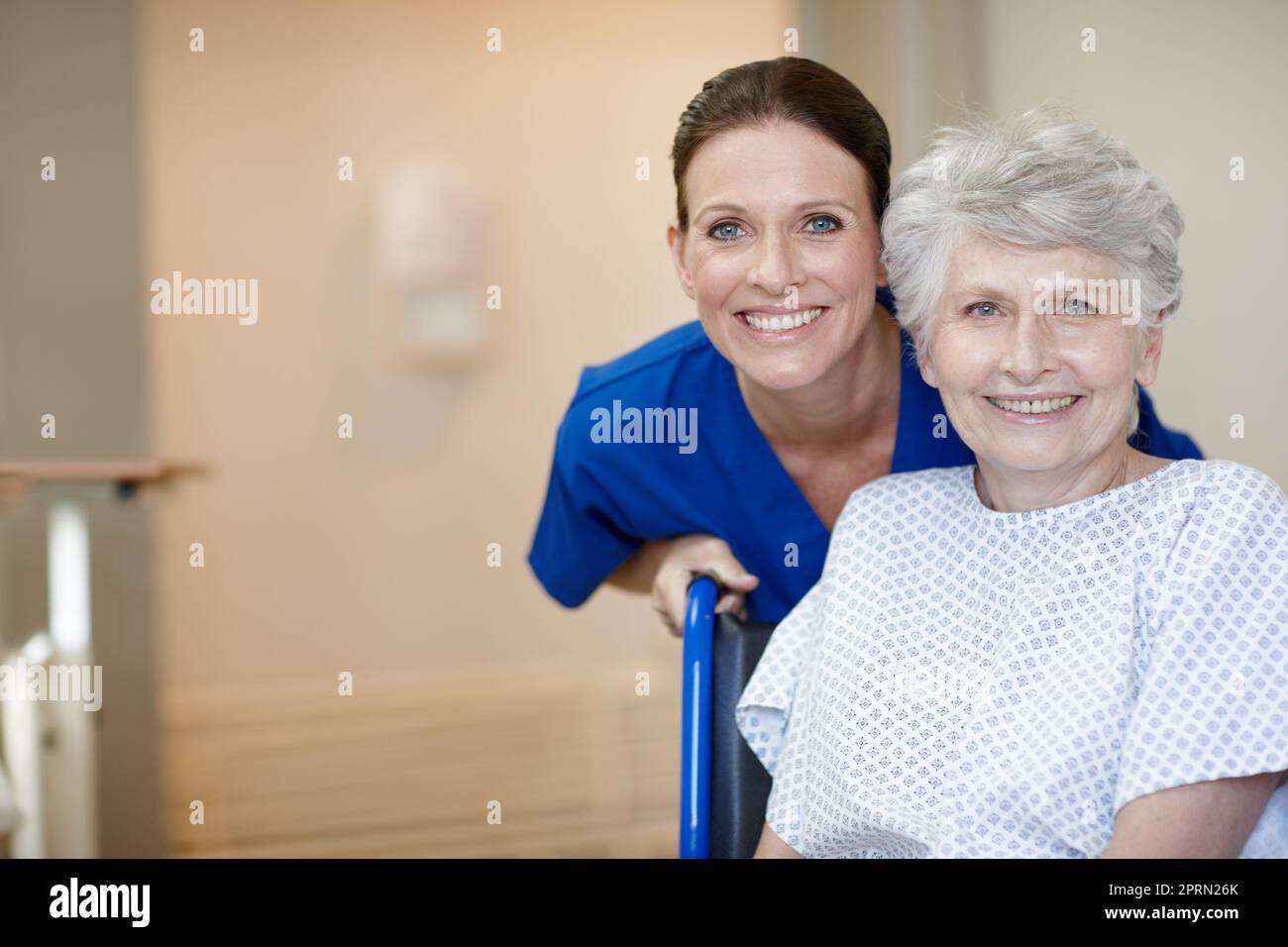 Senior patients get special care. Portrait of a nurse and a senior ...
