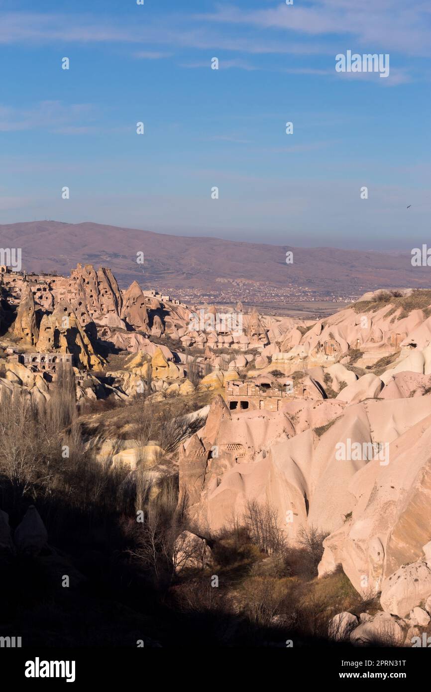 Amazing rocks in Zelve by night. Cappadocia Earth Pyramids. Goreme ...